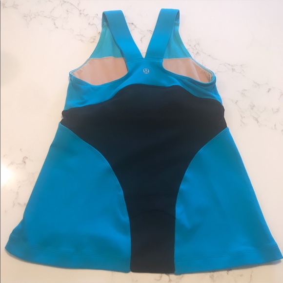 lululemon athletica | Tops | Lululemon Deep V Teal Blue And Black Tank ...